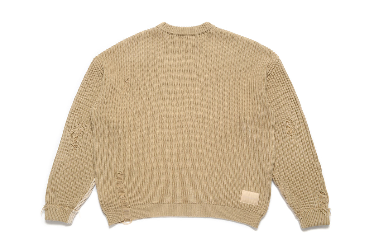 Double Sided Tonal Ripped Detailing Knit Sweater – Indipandant